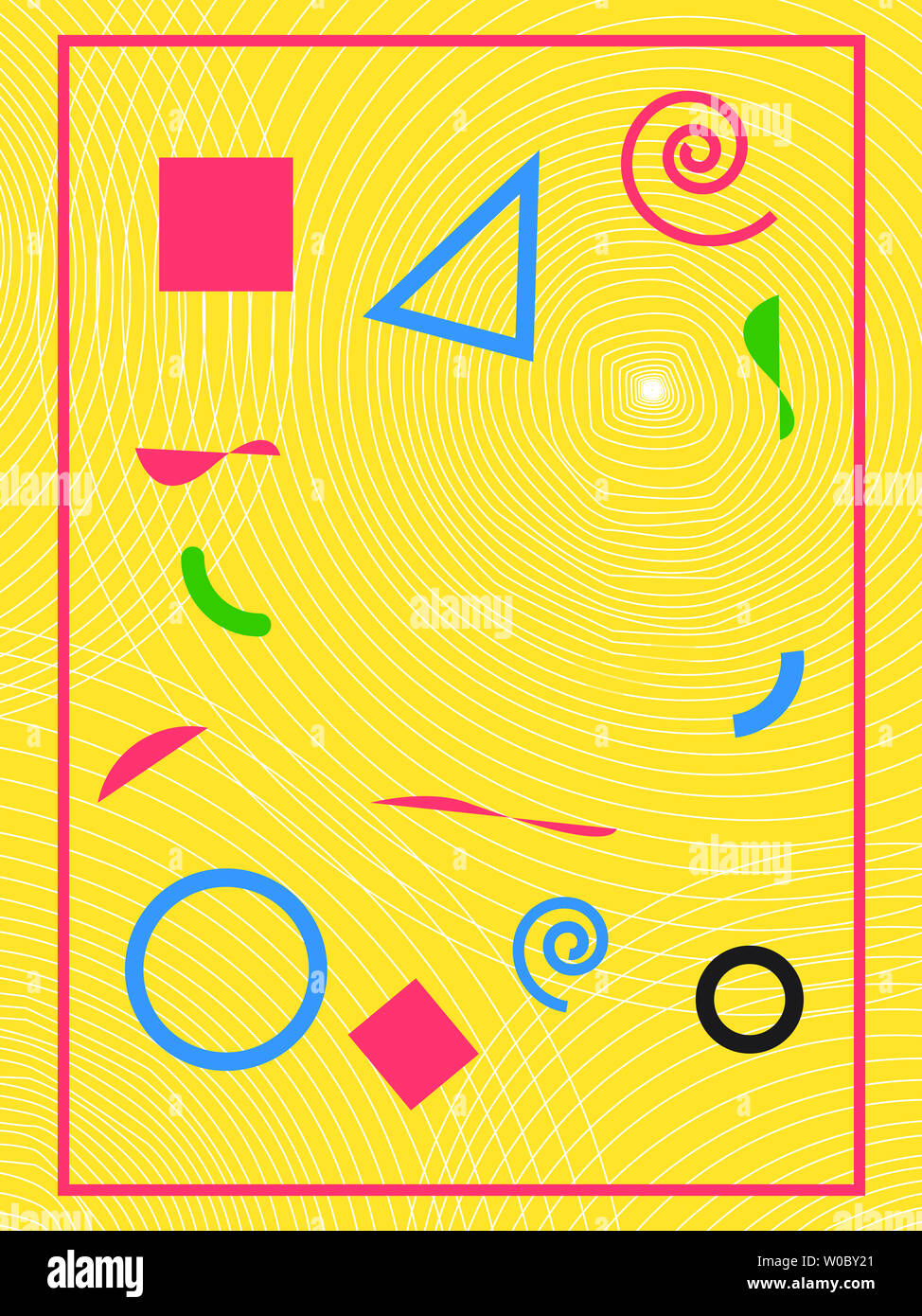 Memphis style poster template Stock Photo - Alamy