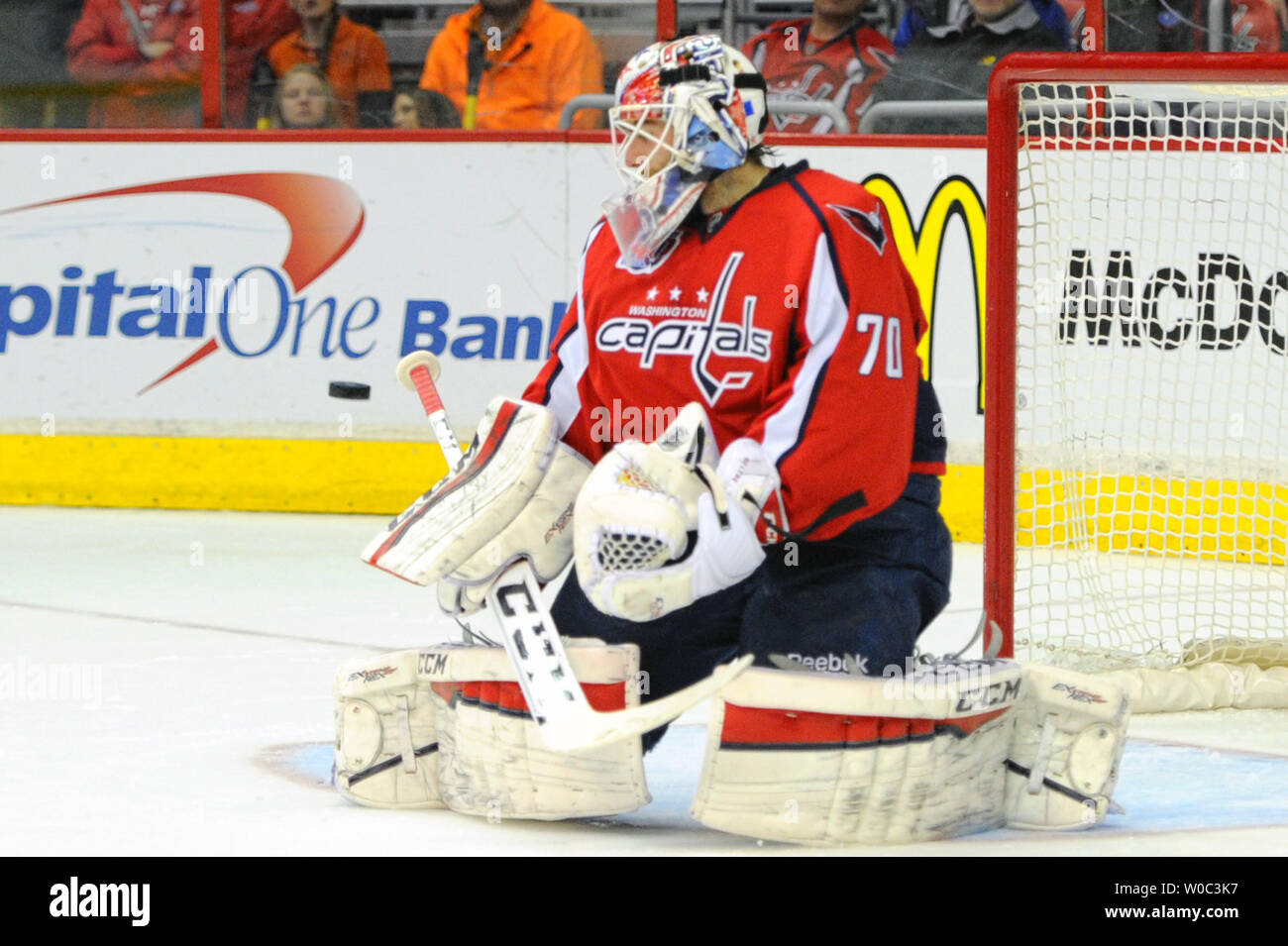 Washington Capitals goalie Braden Holtby (70) makes a save against the ...