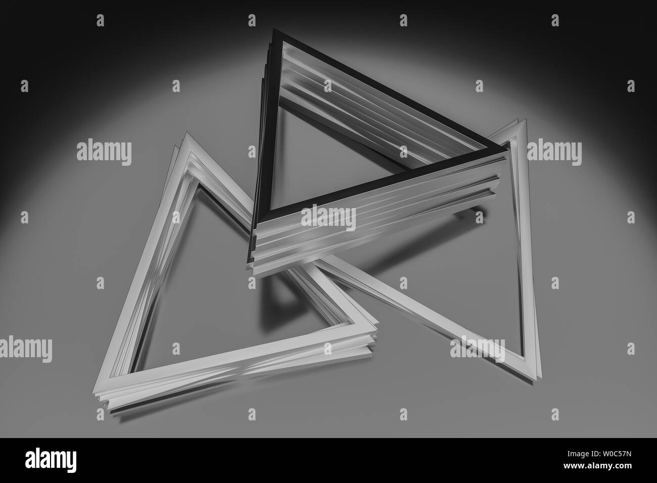 3D rendering,triangular metal frame,the metal texture Stock Photo - Alamy