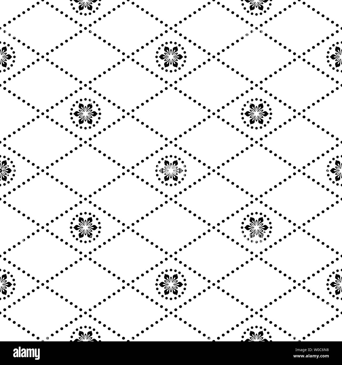 Geometric dotted black and white pattern. Seamless abstract modern ...