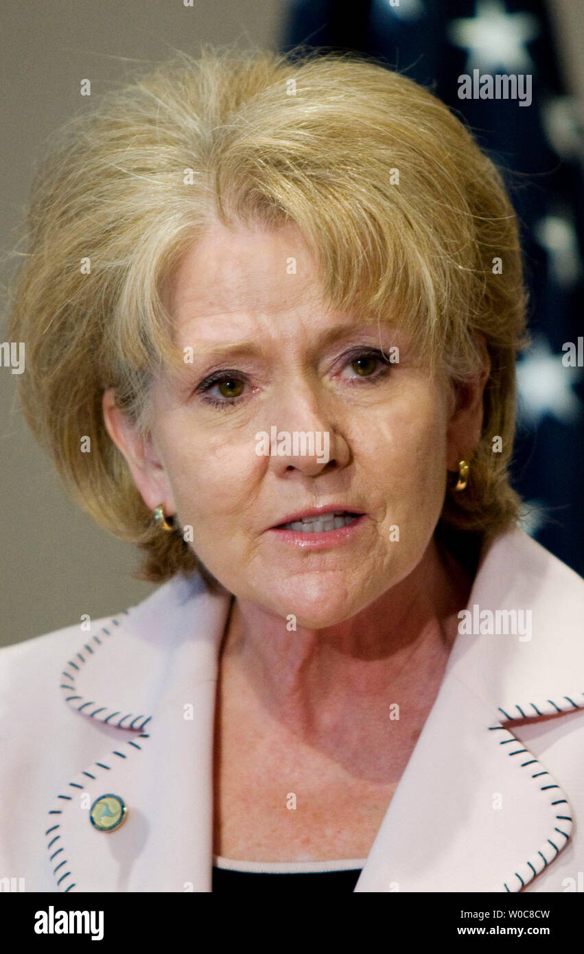 U.S. Transportation Secretary Mary E. Peters speaks during a news ...