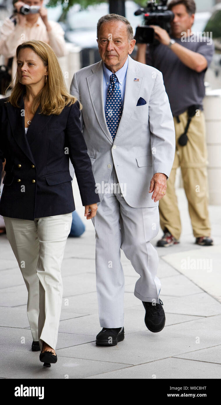 Sen. Ted Stevens (R-AK) arrives at the U.S. District Courthouse for his ...