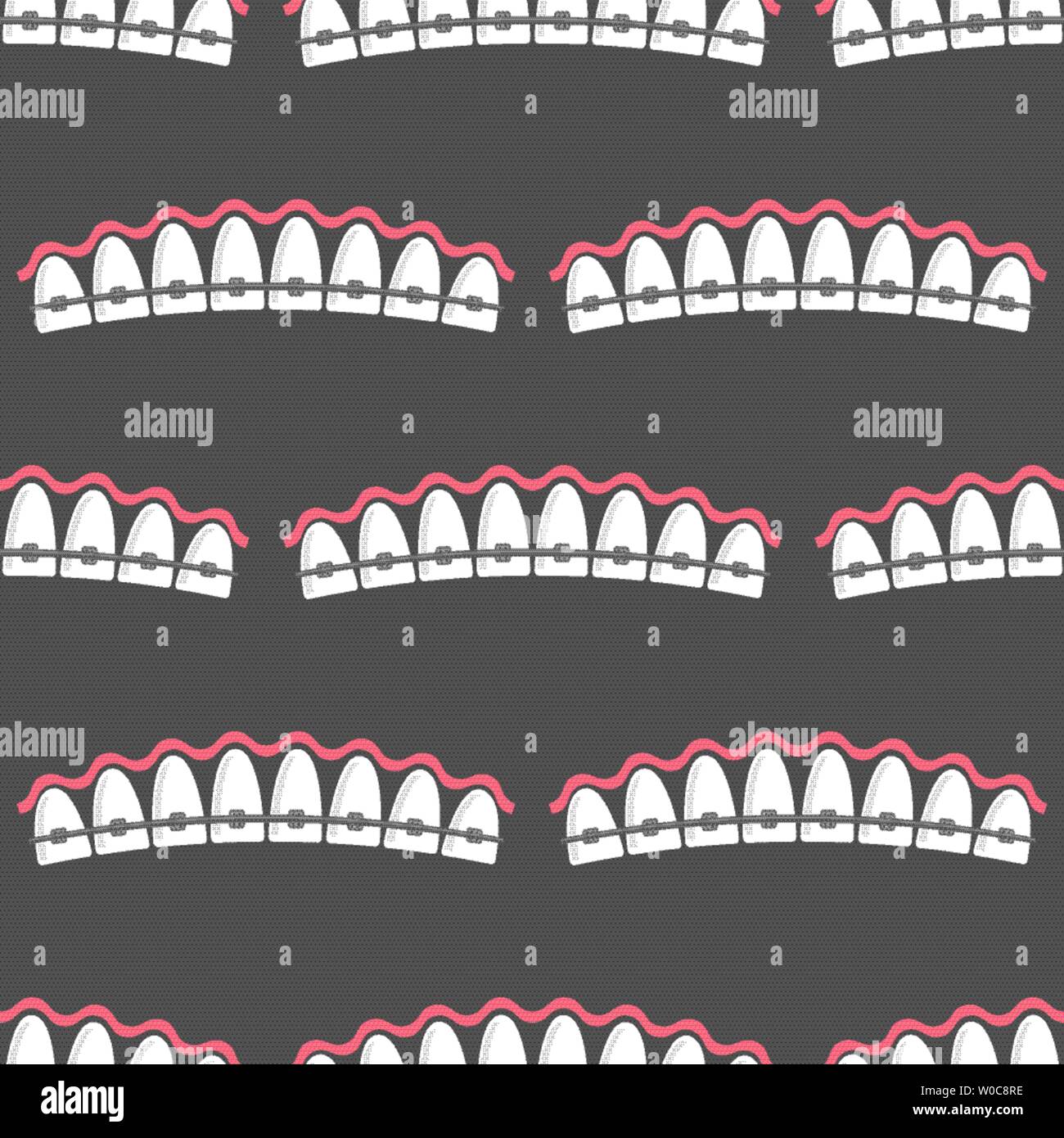 Medical Braces Teeth. Dental Care Seamless Background. Orthodontic ...