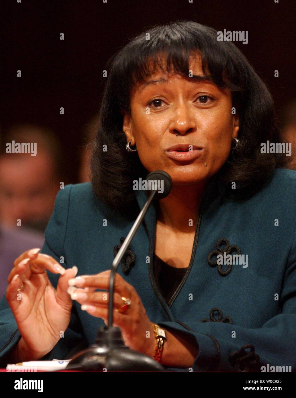 Janice R. Brown testifies during her nomination hearing on the Senate ...