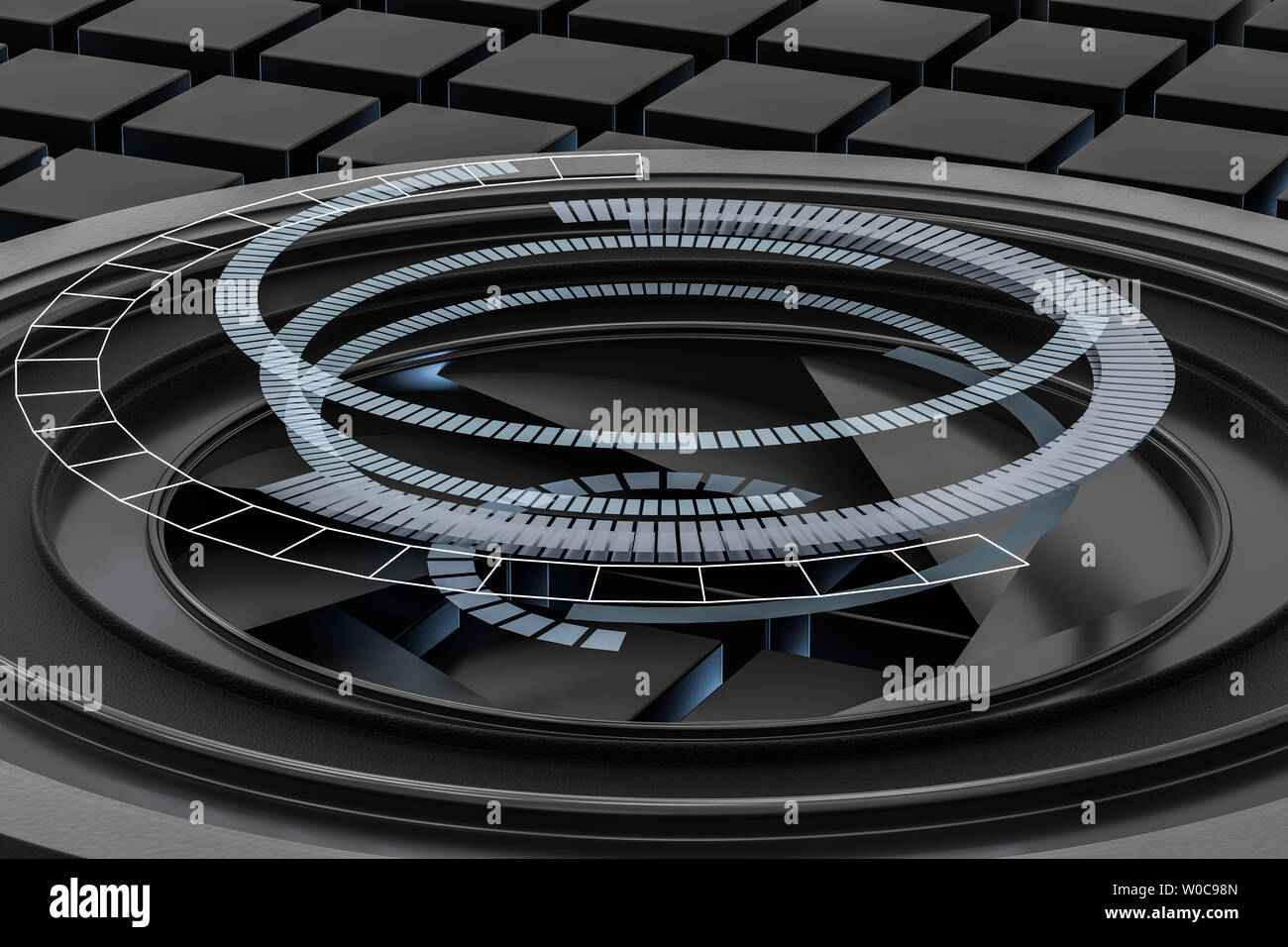 Three-dimensional rendering, lens rendering close-up, tech-sensitive ...