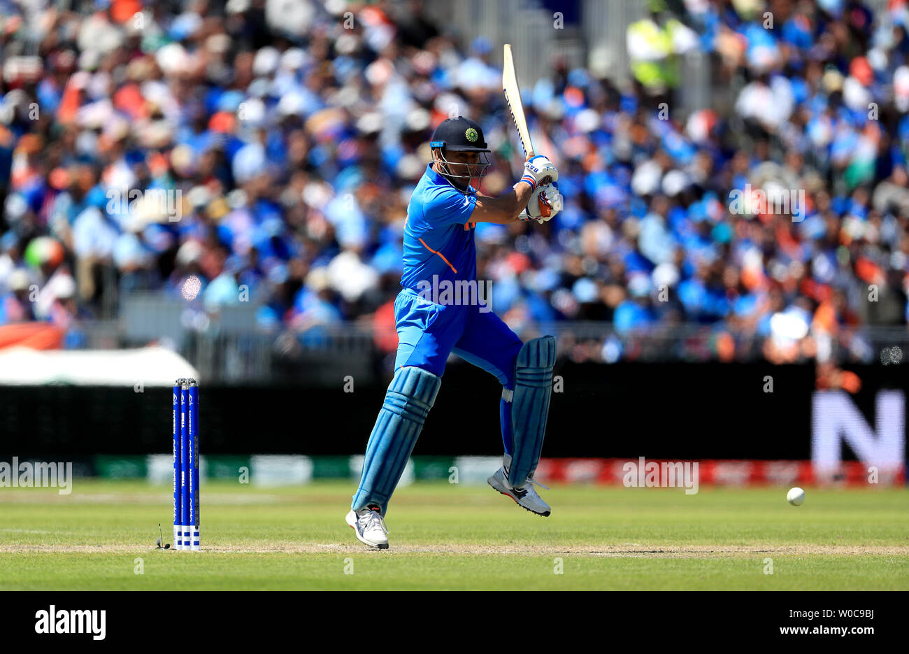 India's MS Dhoni in batting action during the ICC Cricket World Cup ...