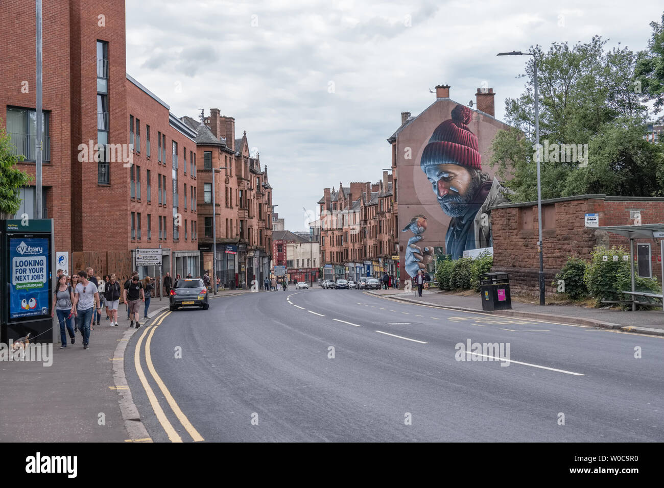 Glasgow, Scotland, UK - June 22, 2019: Famous Glasgow High Street Mural ...
