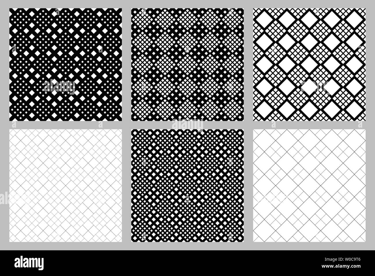 Seamless square pattern background set - vector graphic designs from diagonal squares Stock ...