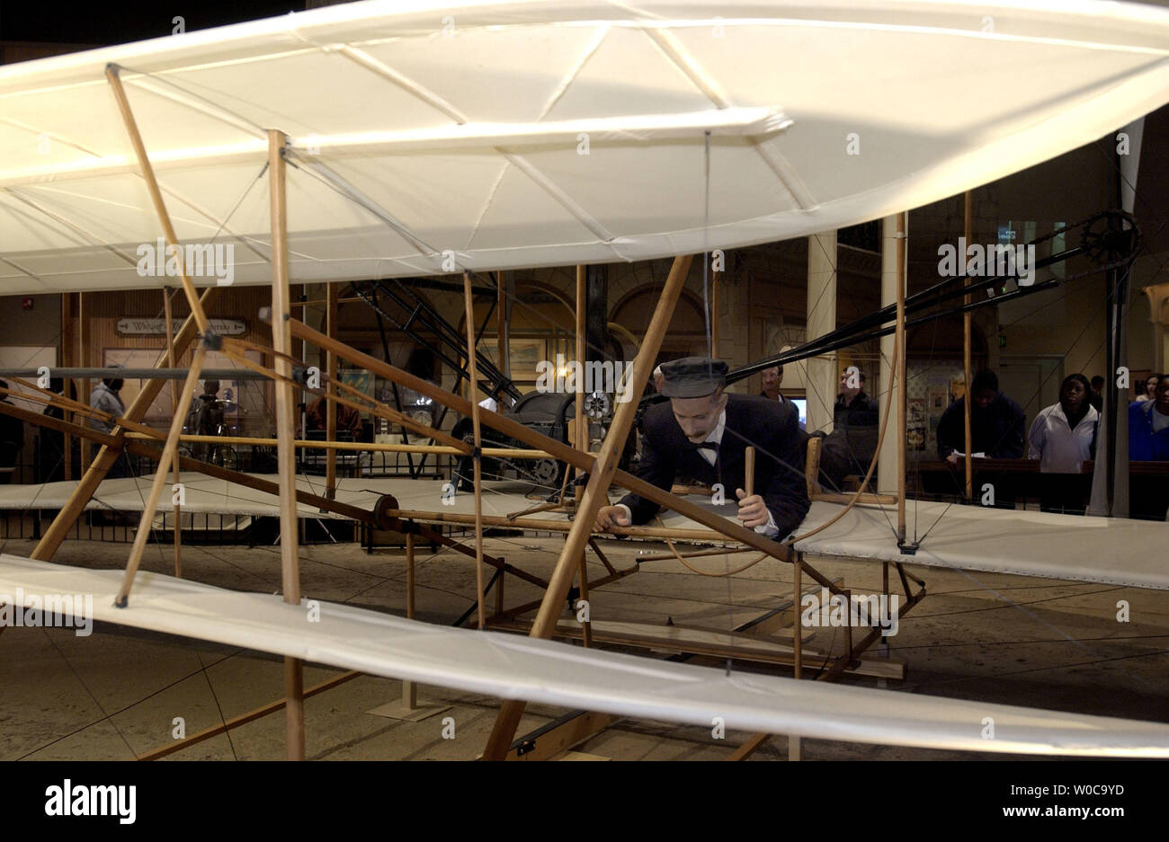 The original 1903 "Wright Flyer" is displayed for the first time at eye ...