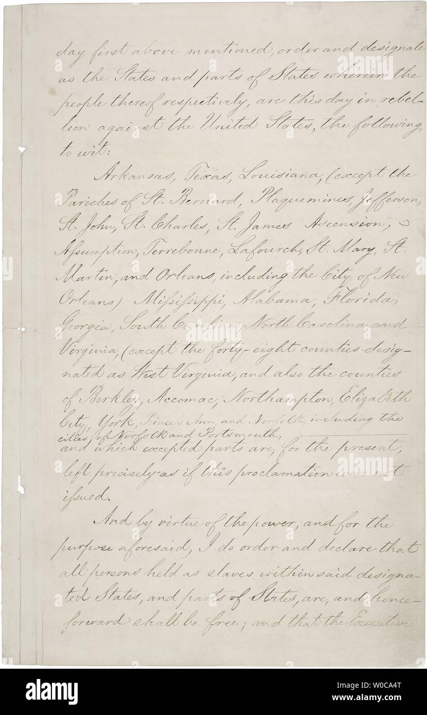 A copy of the original Emancipation Proclamation is being displayed at ...