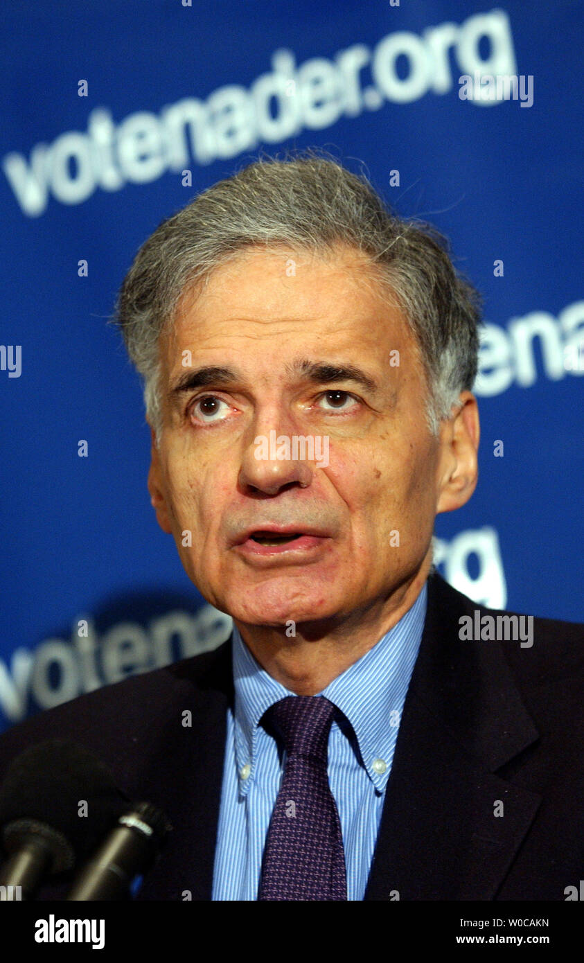 Ralph Nader announces that he will run for president to members of the ...