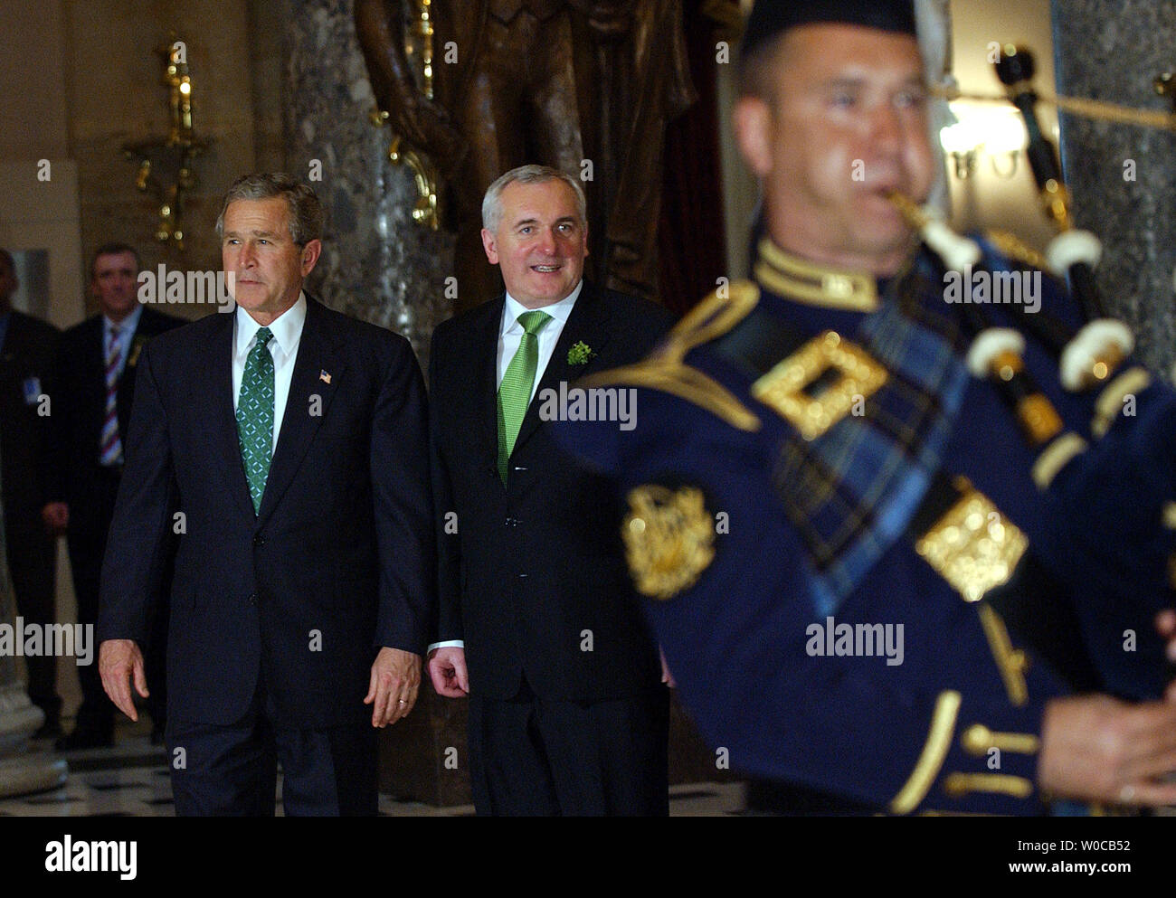 U.S. President George W. Bush and Irish Prime Minister Bertie Ahern ...