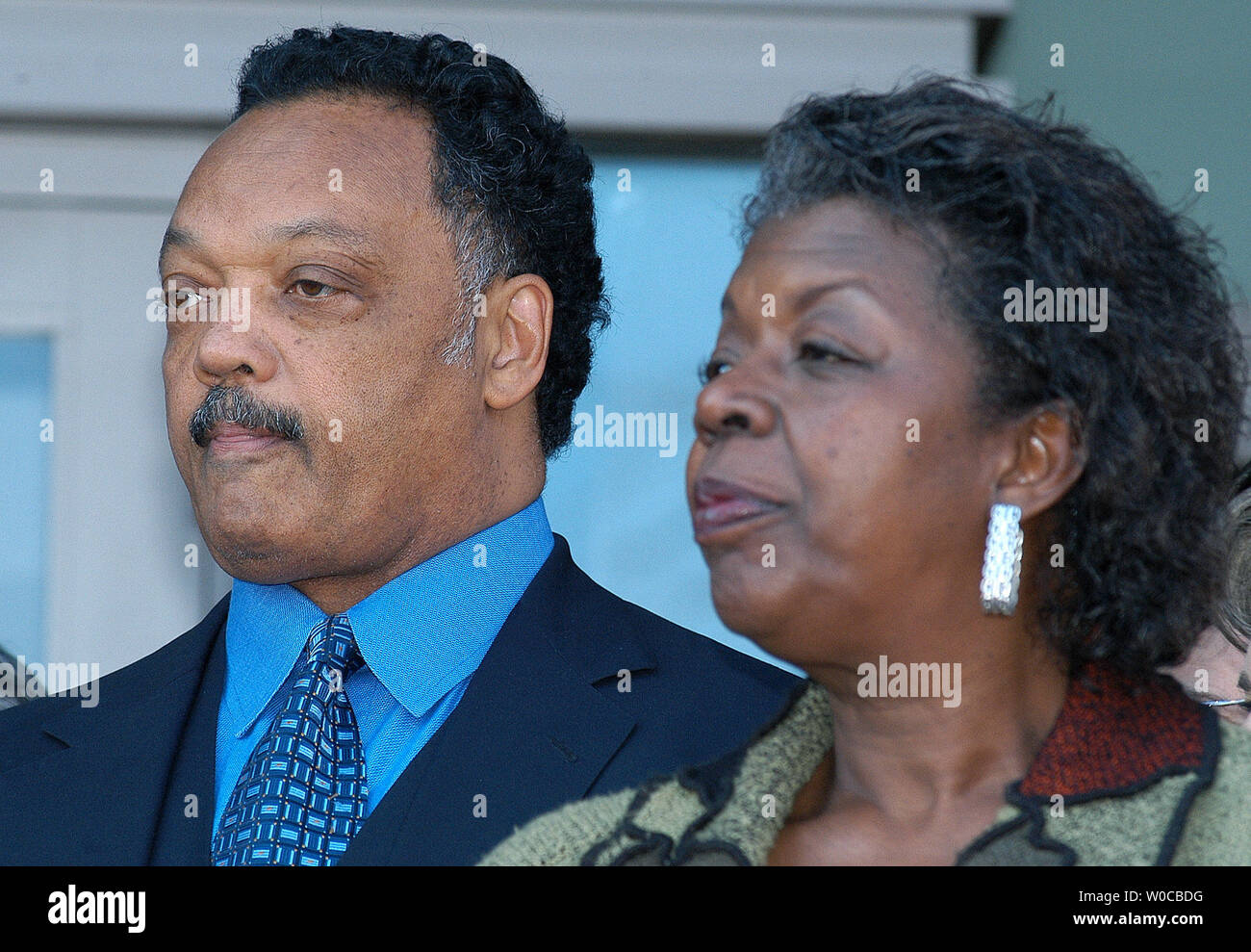 Rev. Jesse Jackson and his wife Jacqueline participate in an unveiling ...