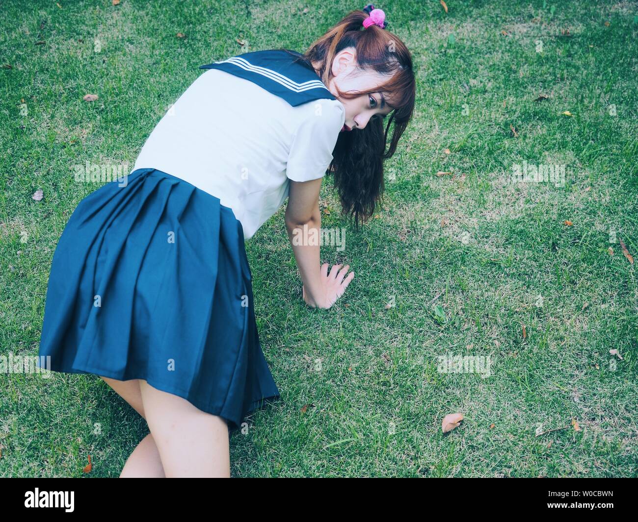 Little cute park portrait Stock Photo - Alamy