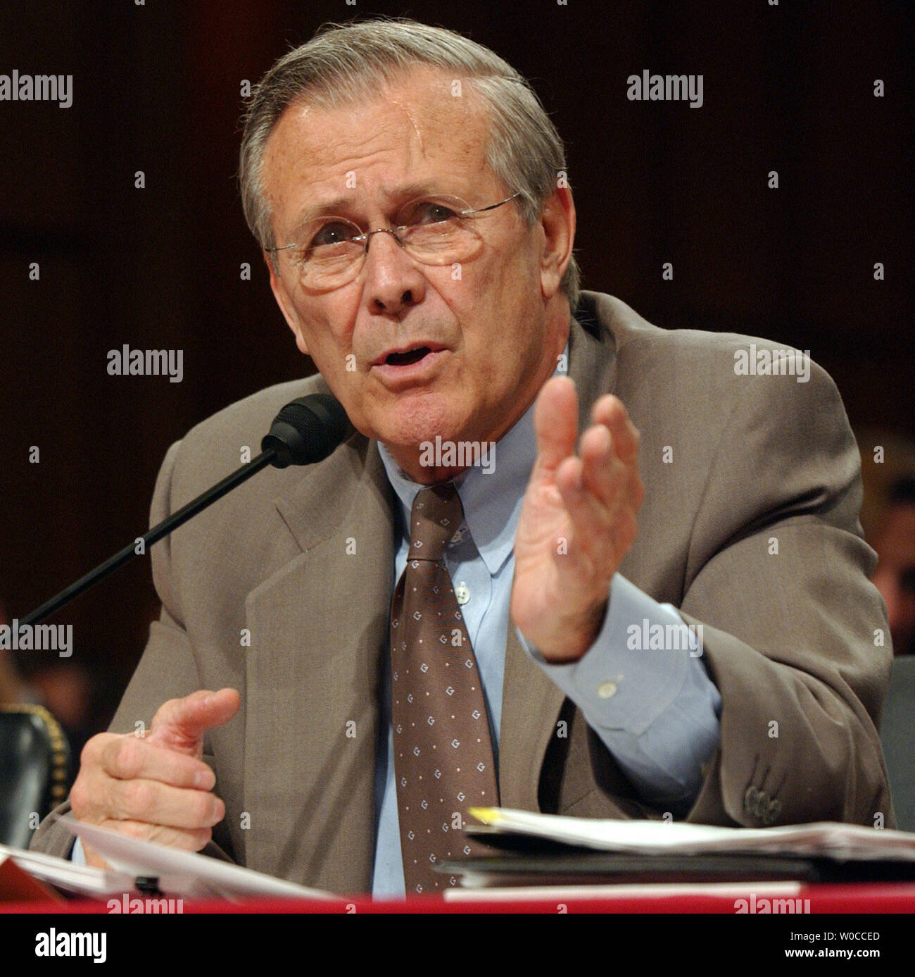 Secretary of Defense Donald Rumsfeld testifies before the Senate ...