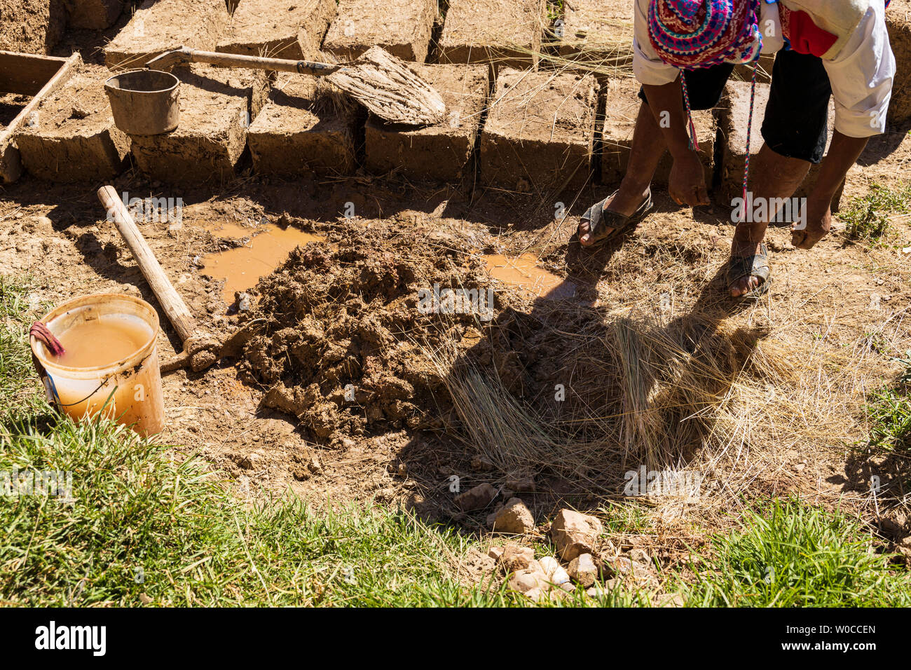 Making mud bricks feet hi-res stock photography and images - Alamy