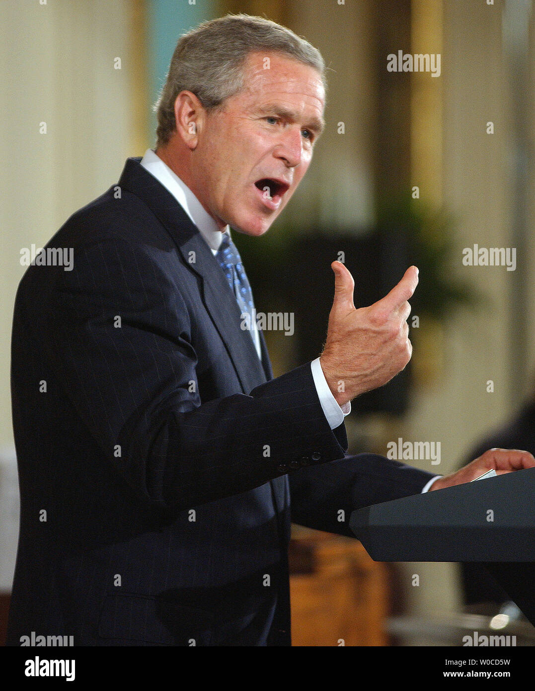 President George W. Bush speaks during a celebration of Black Music ...