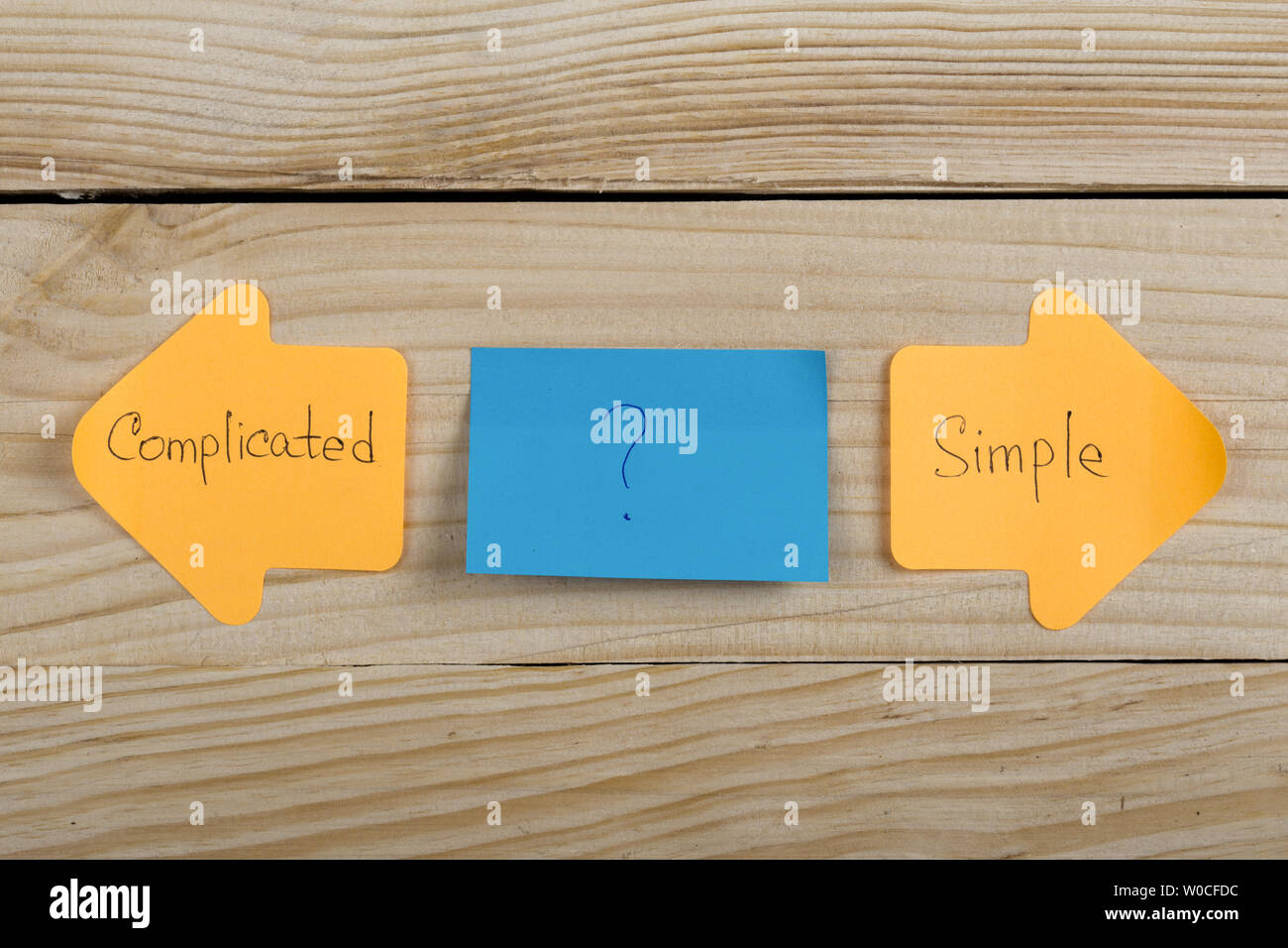 life choice - orange stickers in the form of index arrows with text ...