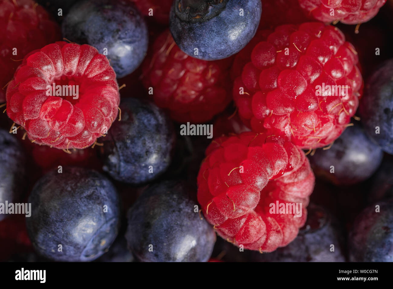 Closeup shot raspberries blueberries hi-res stock photography and ...