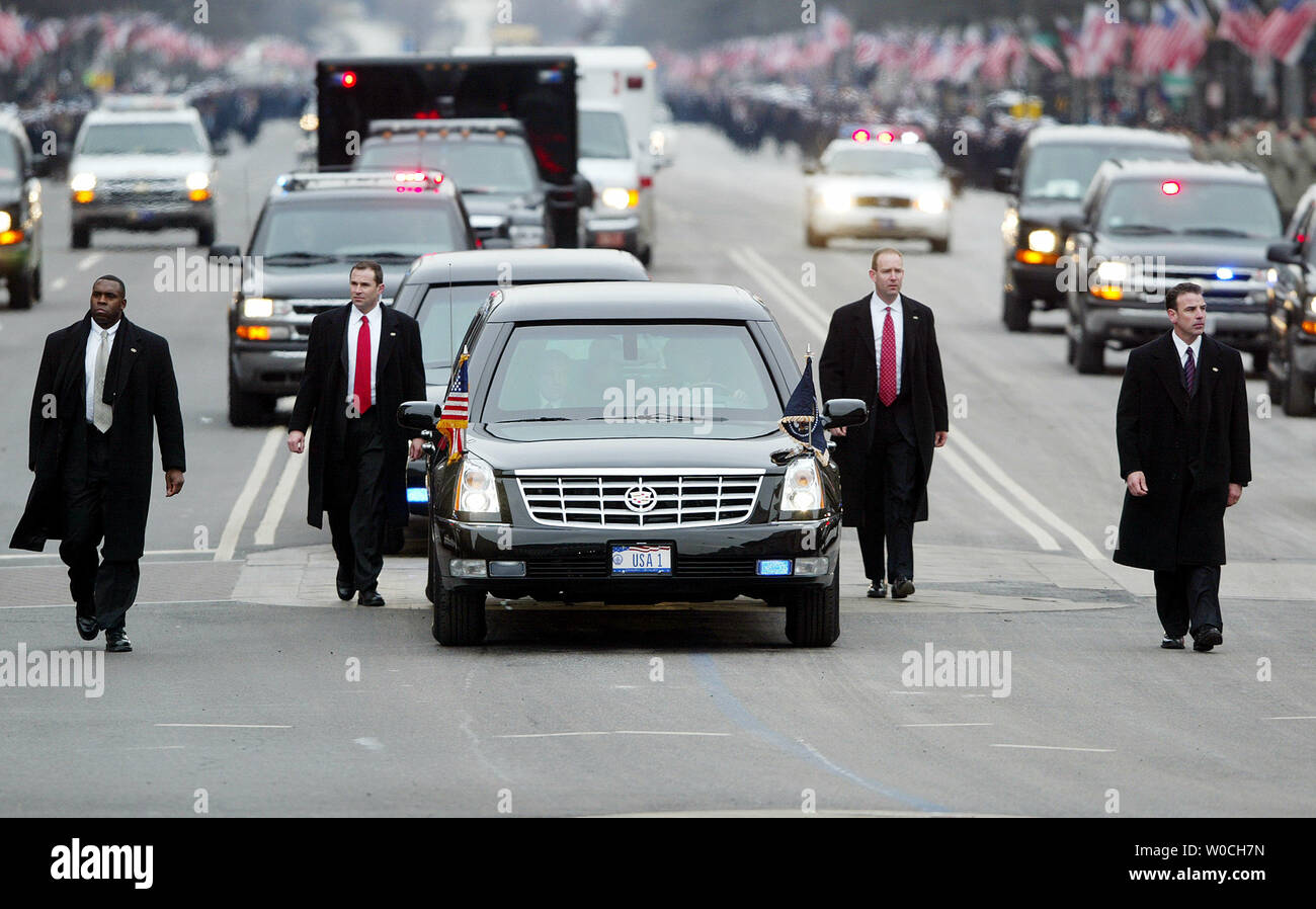 Security on the parade route was high as President Bush makes his way ...