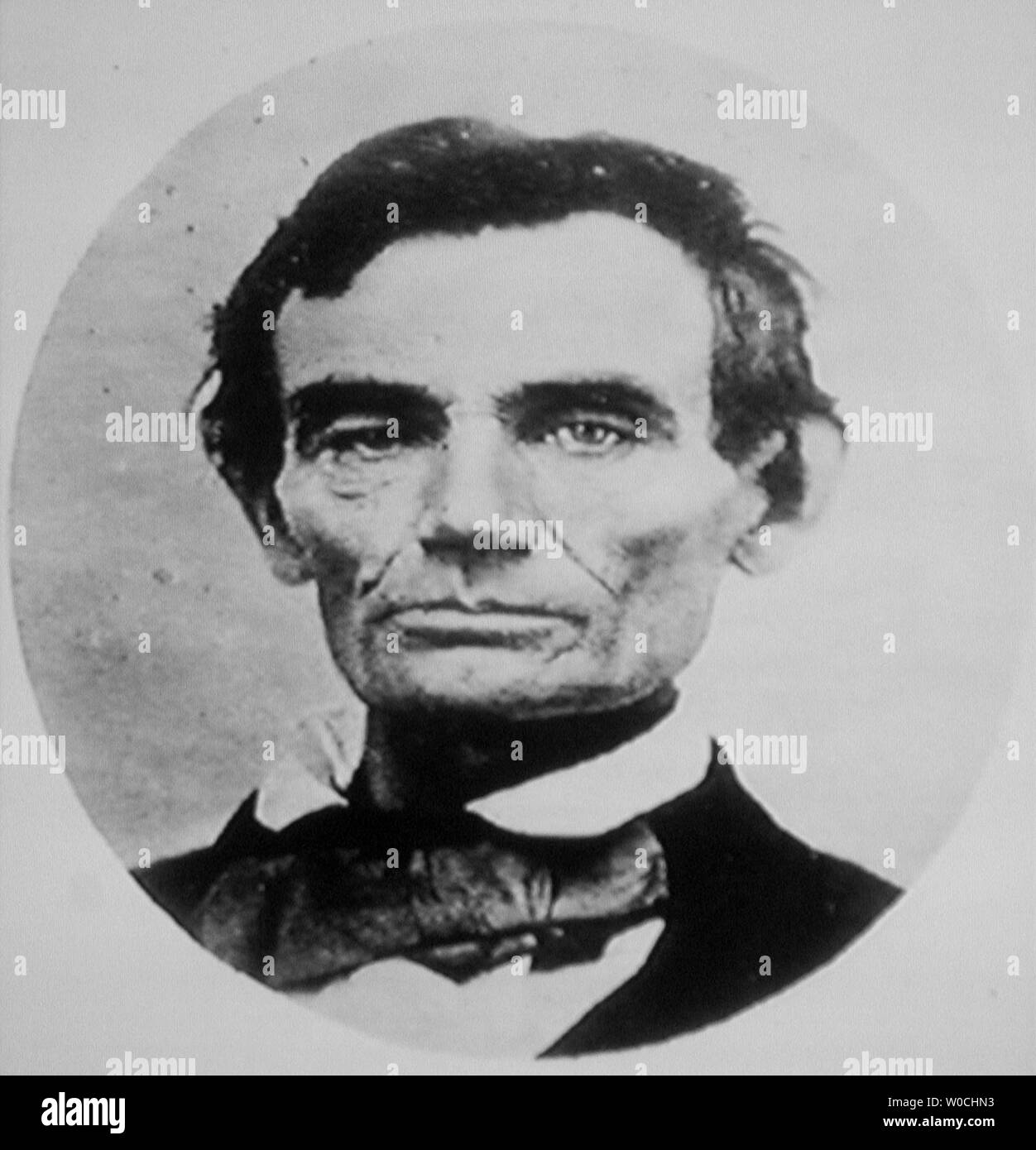 An early image of President Abraham Lincoln is shown during a rendition ...