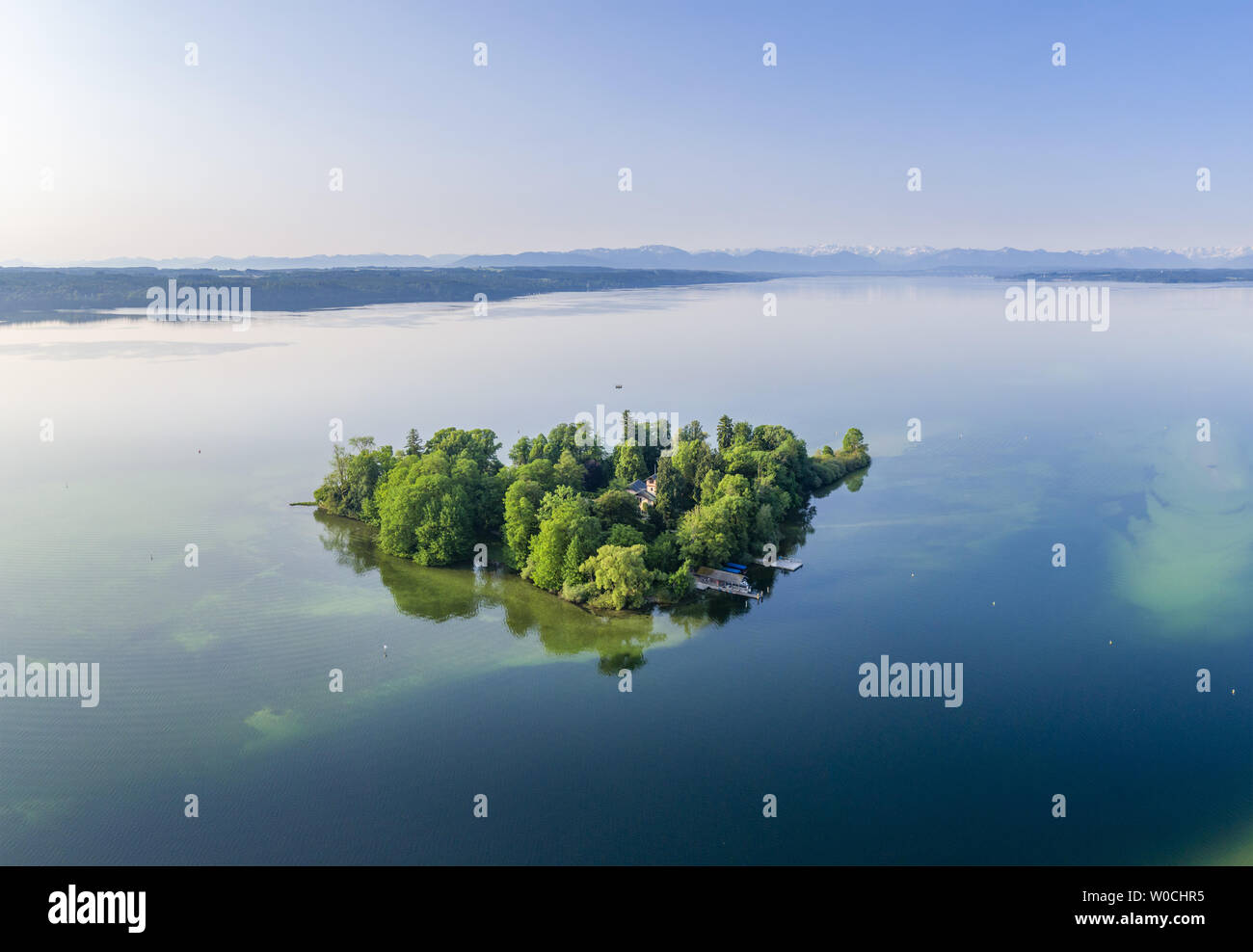 Island in Lake Starnberg, Bavaria, Germany Stock Photo - Alamy