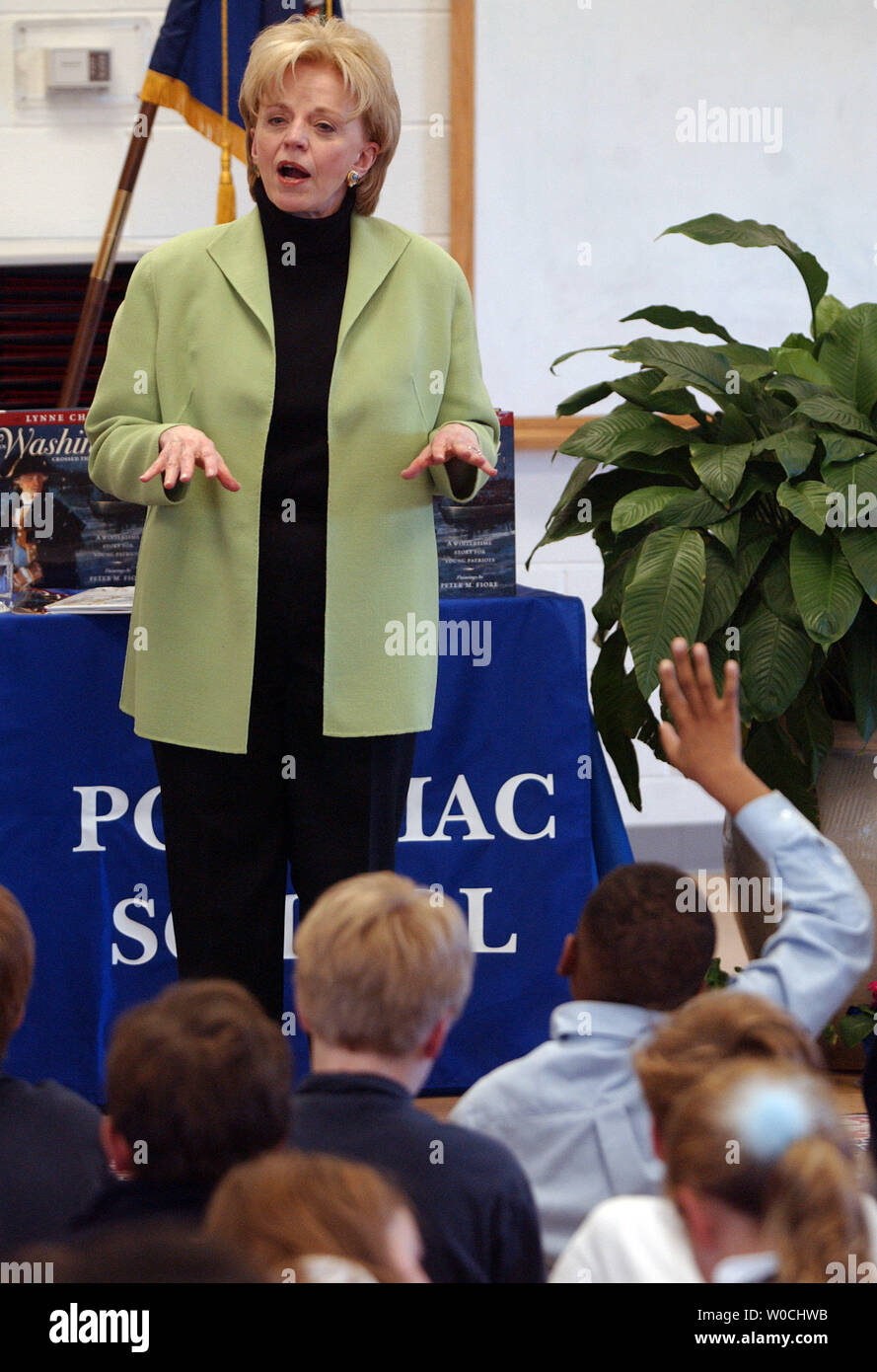 Lynne Cheney, wife of Vice President Dick Cheney, speaks to a goup of ...