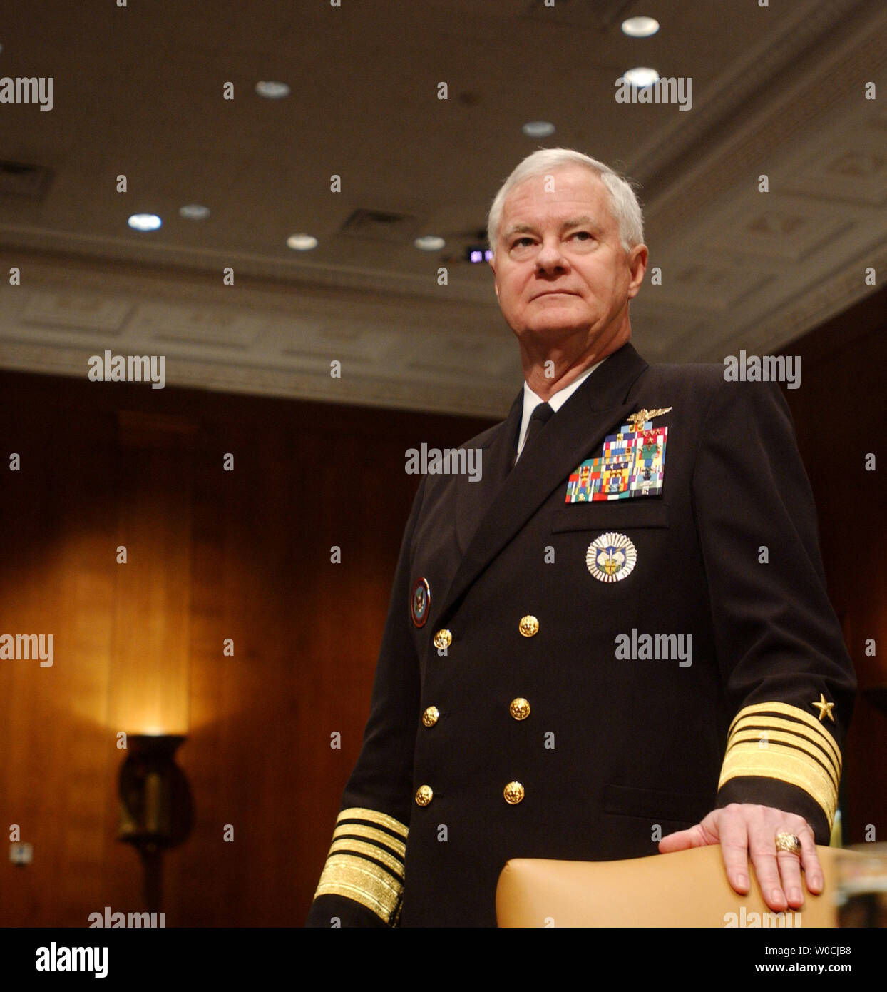 Adm. Timothy Keating, Commander of the U.S. Northern Command stands at ...