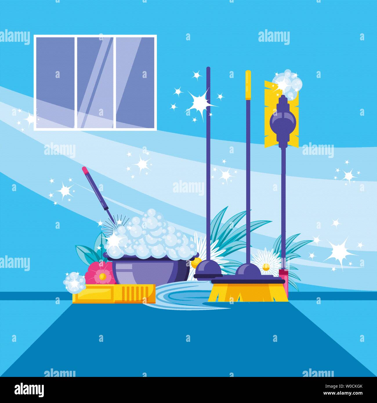 housekeeping tools with set icons vector illustration design Stock ...