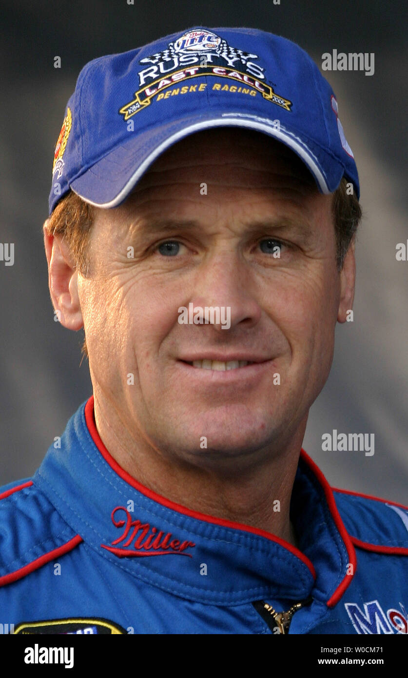 Rusty Wallace of the Miller Lite Dodge awaits the start of the Chevy ...