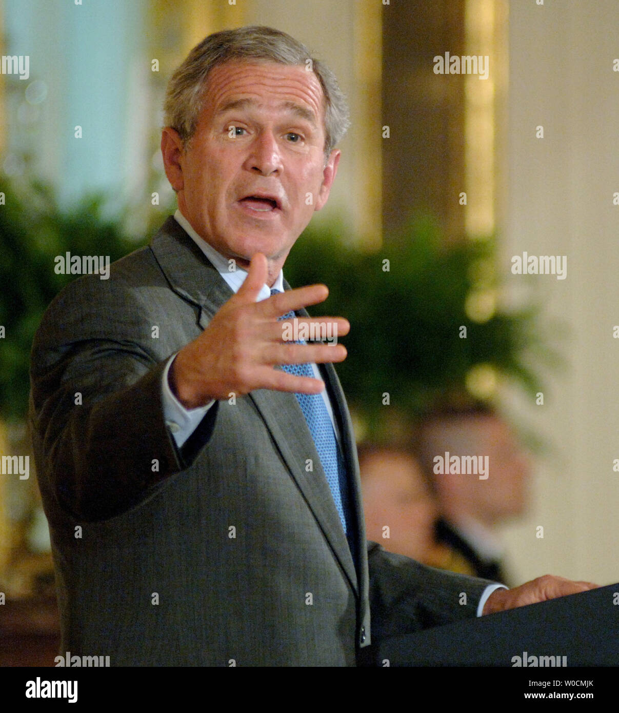 U.S. President George W. Bush speaks during a ceremony marking Asian ...