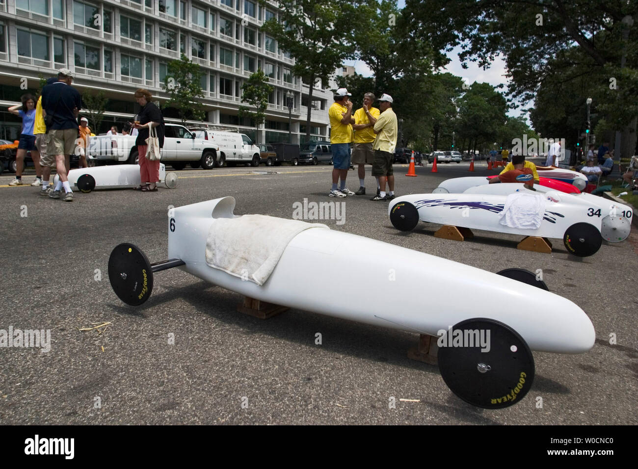 Inspected Soap Box Cars wait to be driven during the 64th Greater ...