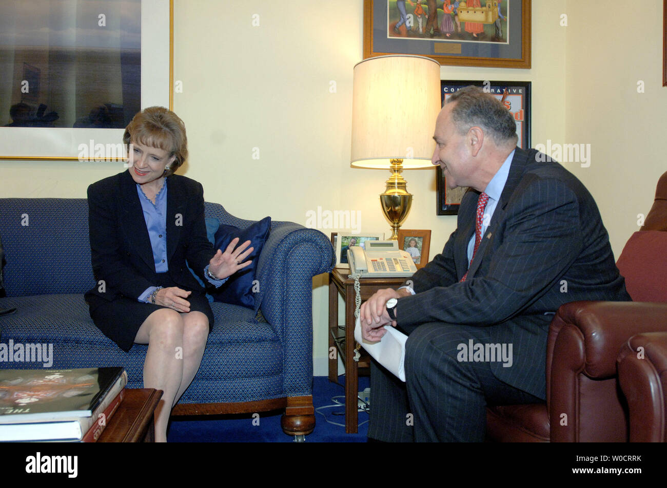 Supreme Court Nominee Harriet Miers meets with Sen. Charles Schumer, D ...