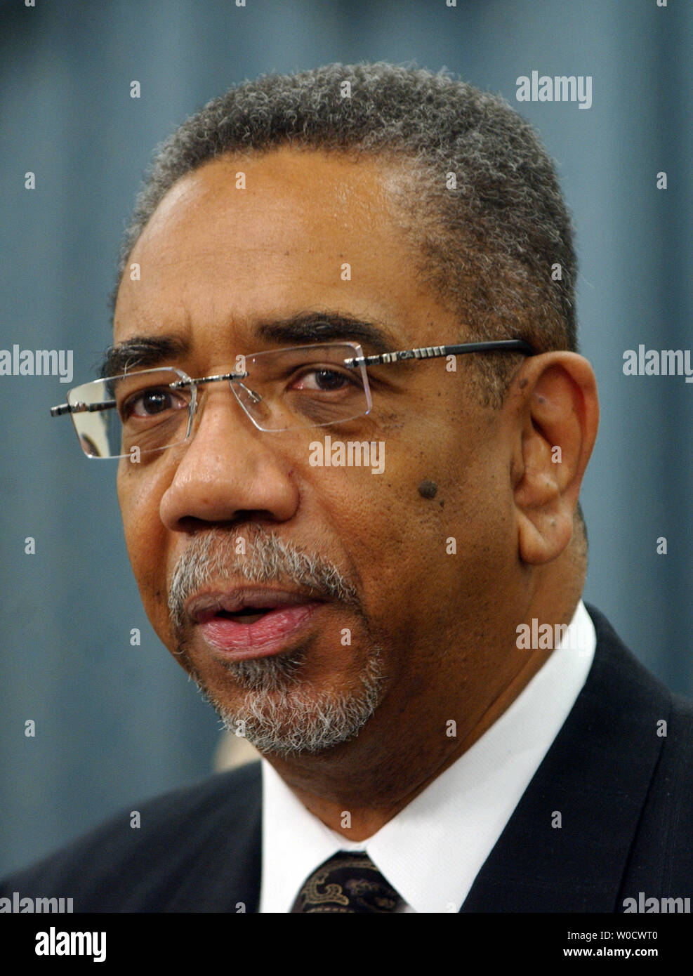Rep. Bobby L. Rush, D-Il., participates in a news conference to discuss ...