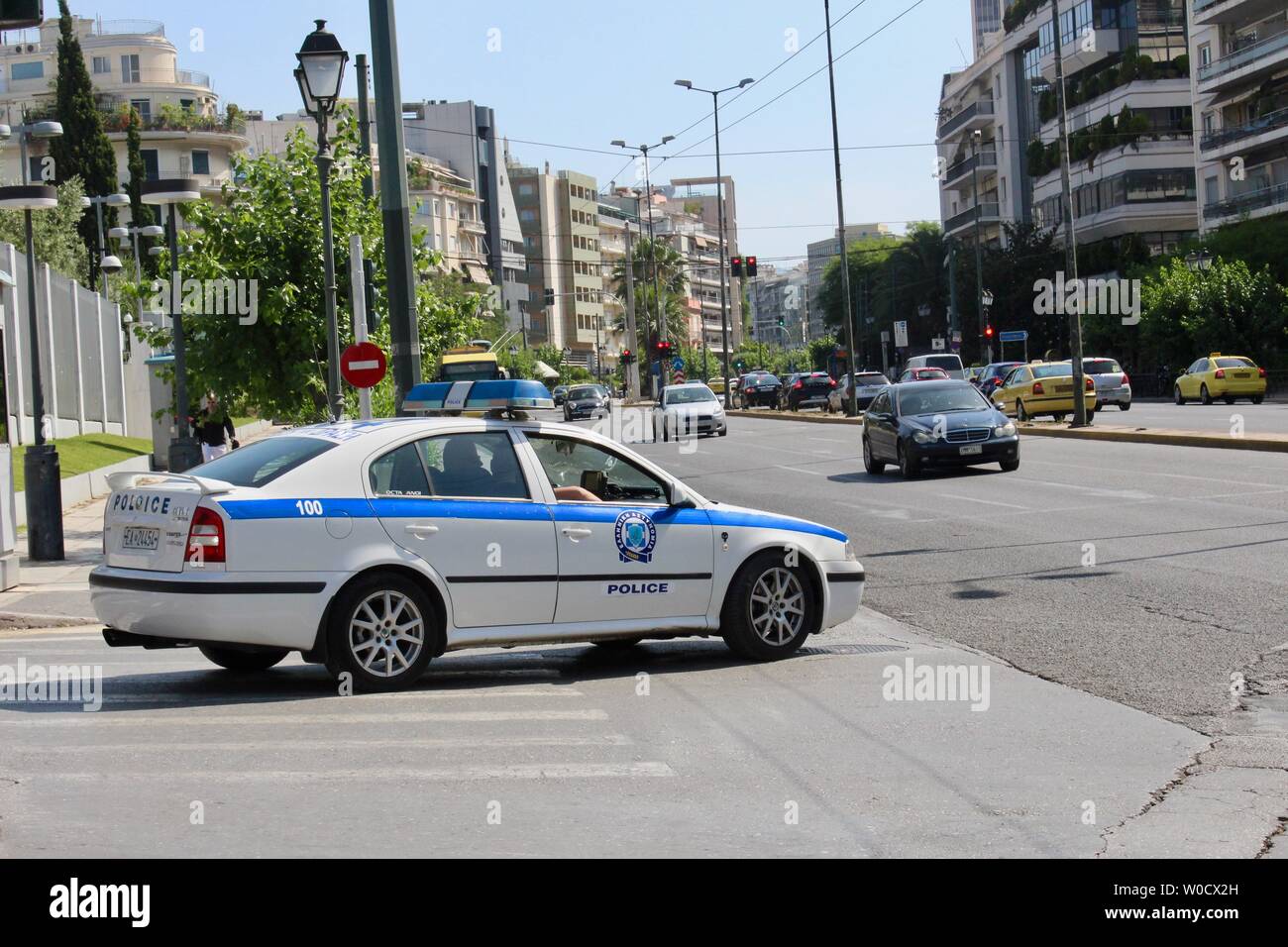 Athens police car hi-res stock photography and images - Alamy