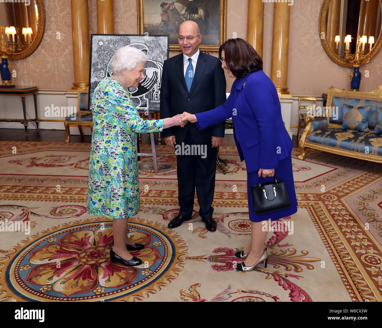 Queen Elizabeth II receives President of Iraq, Barham Salih and his ...