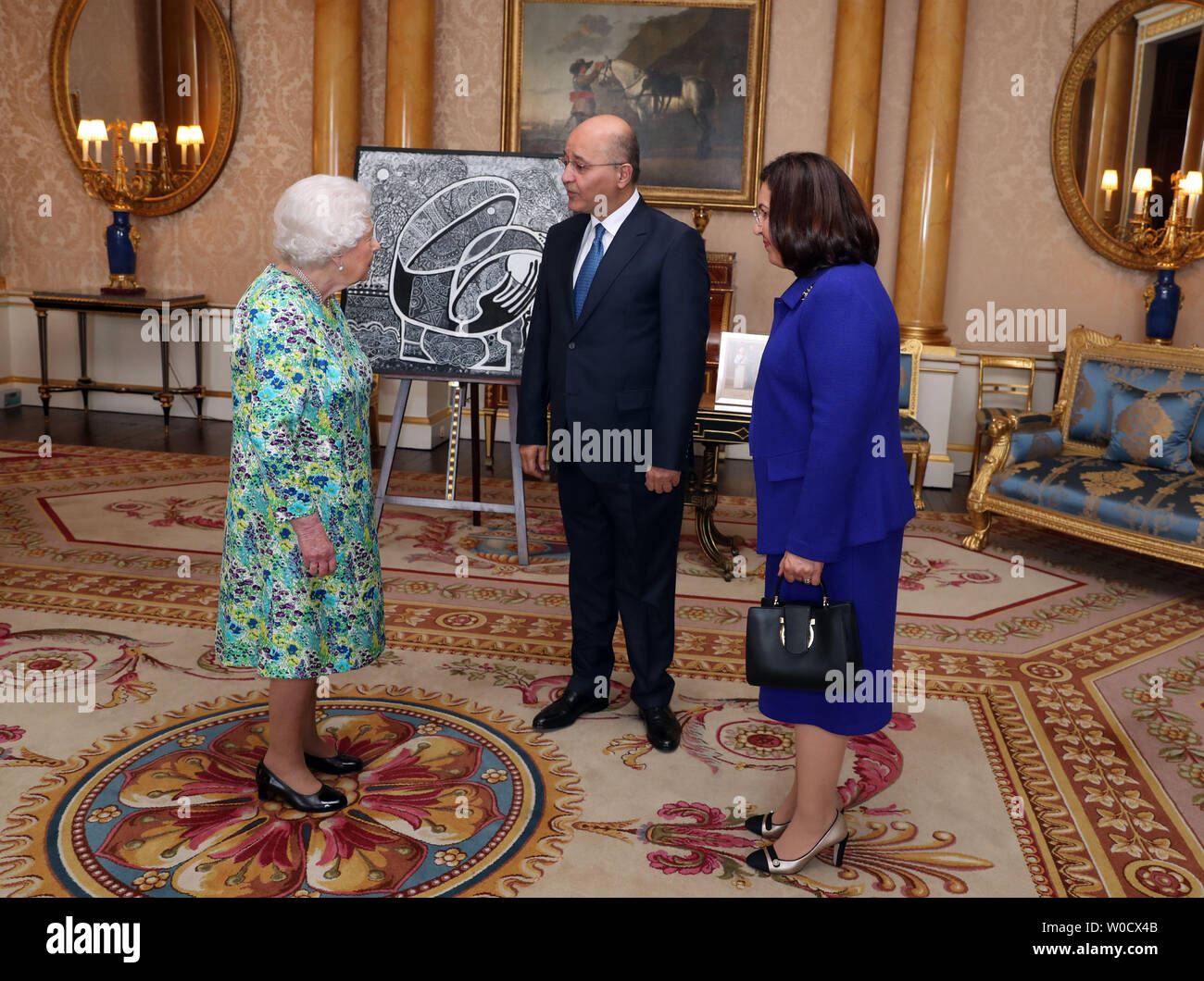 Queen Elizabeth II receives President of Iraq, Barham Salih and his ...
