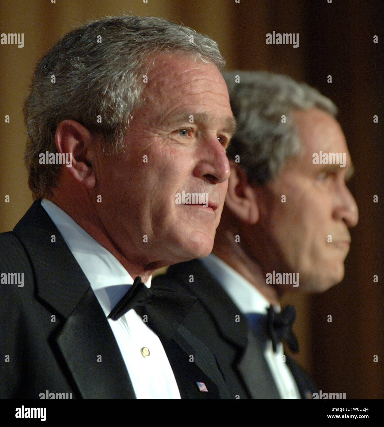 U.S. President George W. Bush (L) and his inner monologue, played by ...