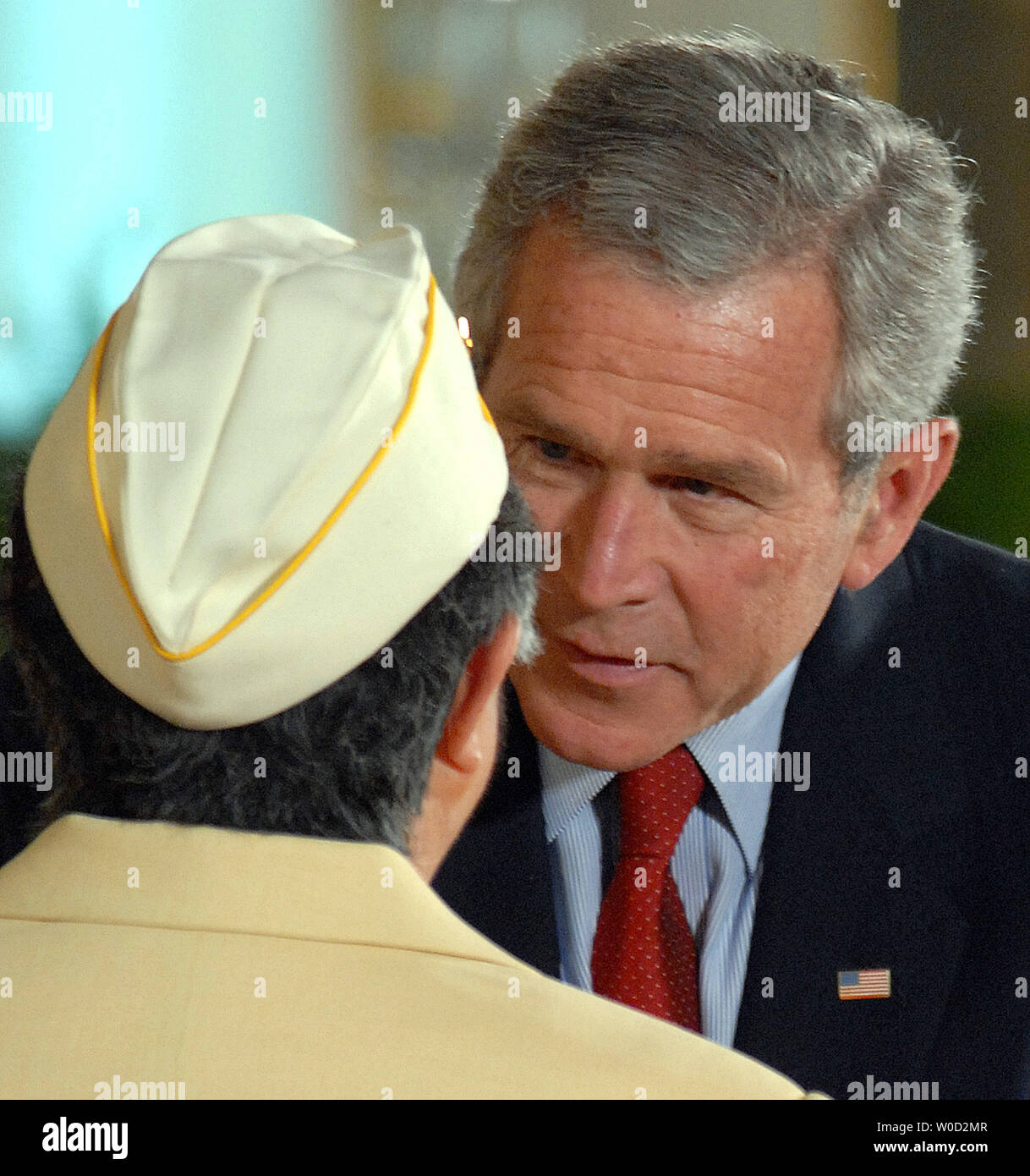 U.S. President George W. Bush awards Dotty Eng of Alexandria, Va. a ...