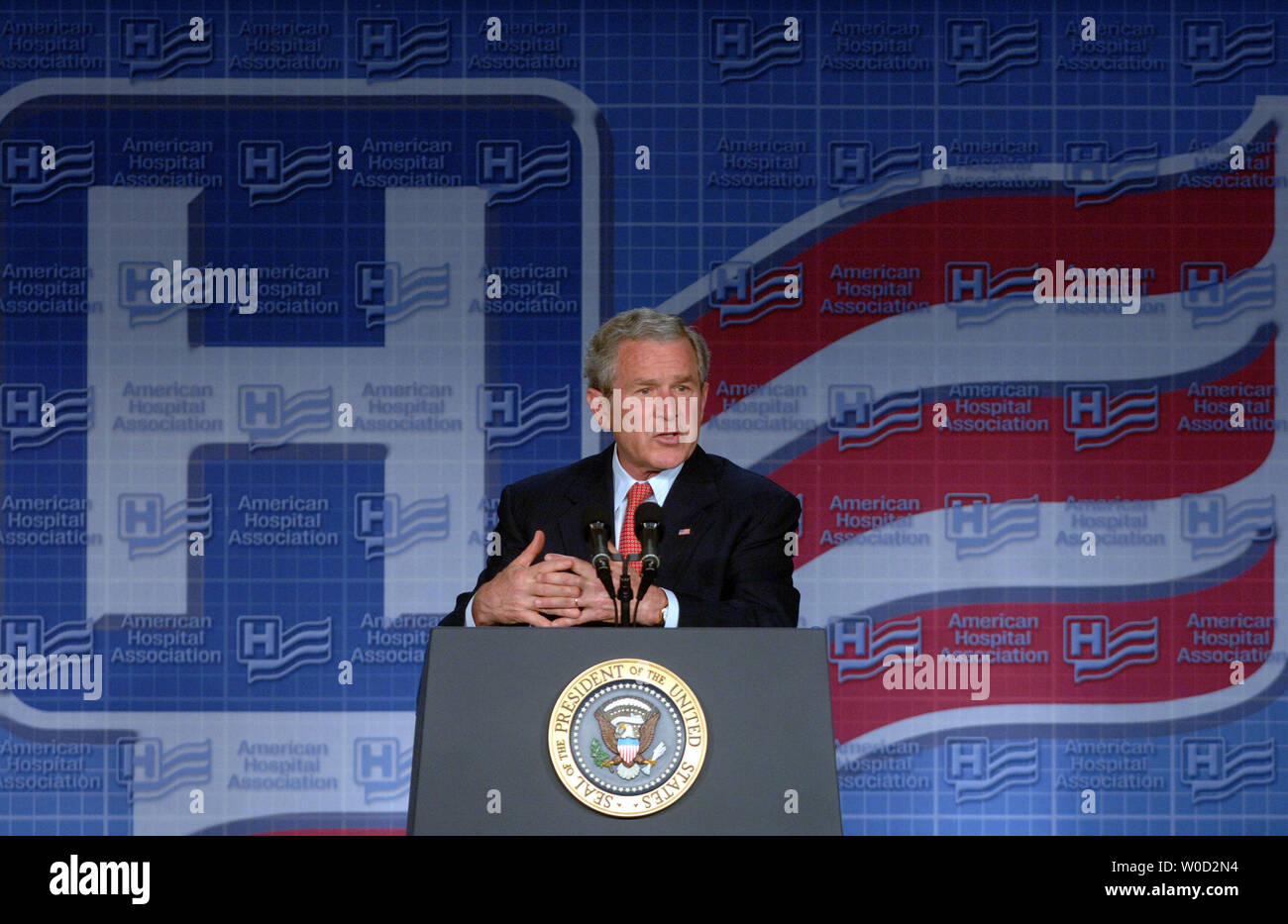 U.S. President George W. Bush congratulates the winners of the ...