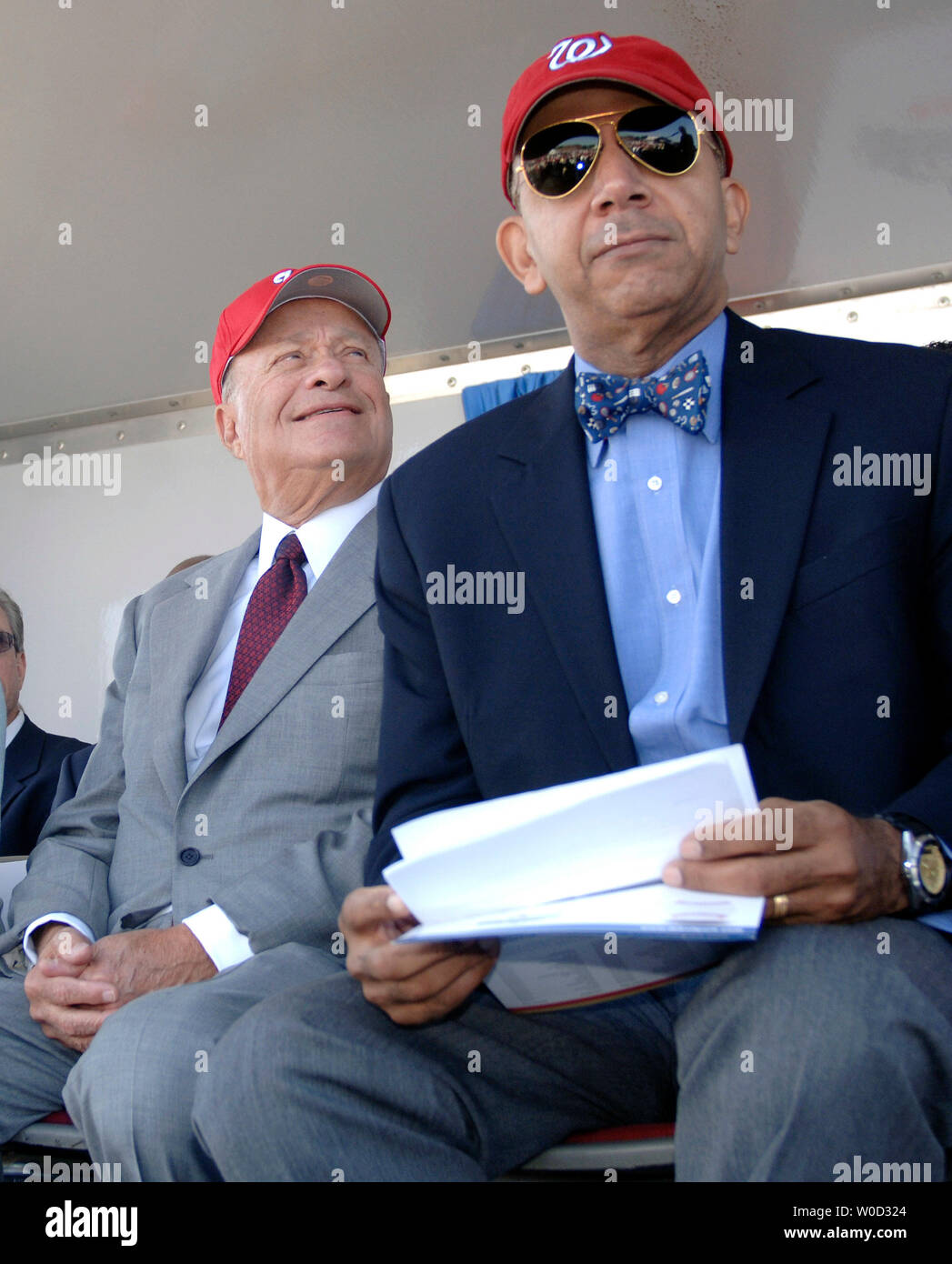New Nationals owner Ted Lerner (L) sits next to Washington, DC mayor ...