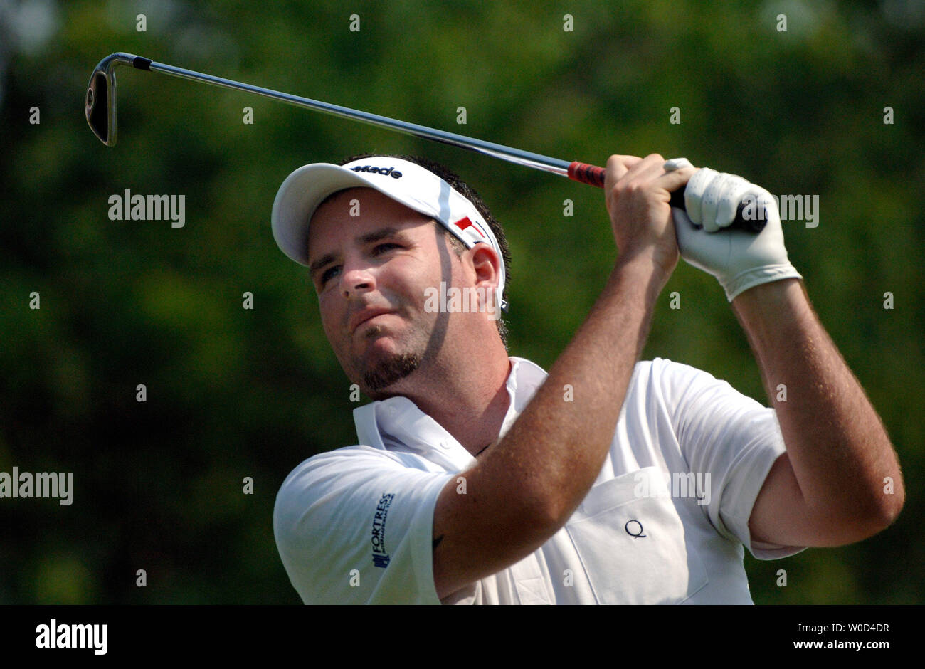 Kenneth Ferrie watches his drive off of the second tee box, during the ...