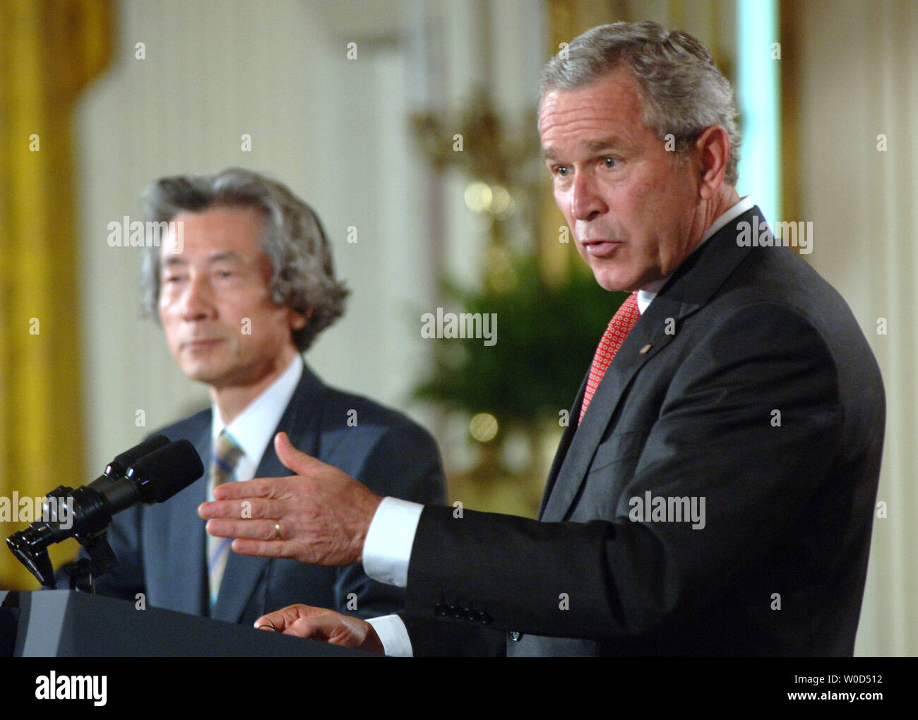 U.S. President George W. Bush and Japanese Prime Minister Junichiro ...