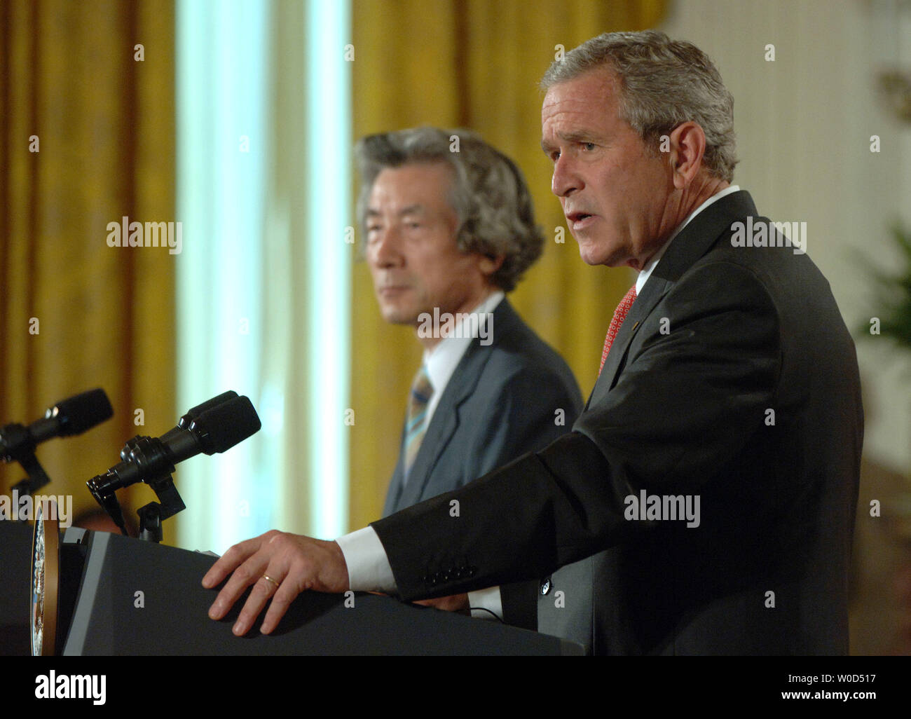 U.S. President George W. Bush and Japanese Prime Minister Junichiro ...
