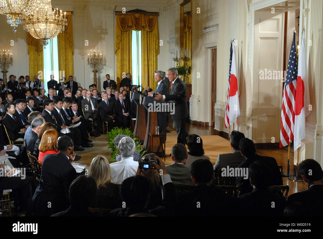 U.S. President George W. Bush and Japanese Prime Minister Junichiro ...