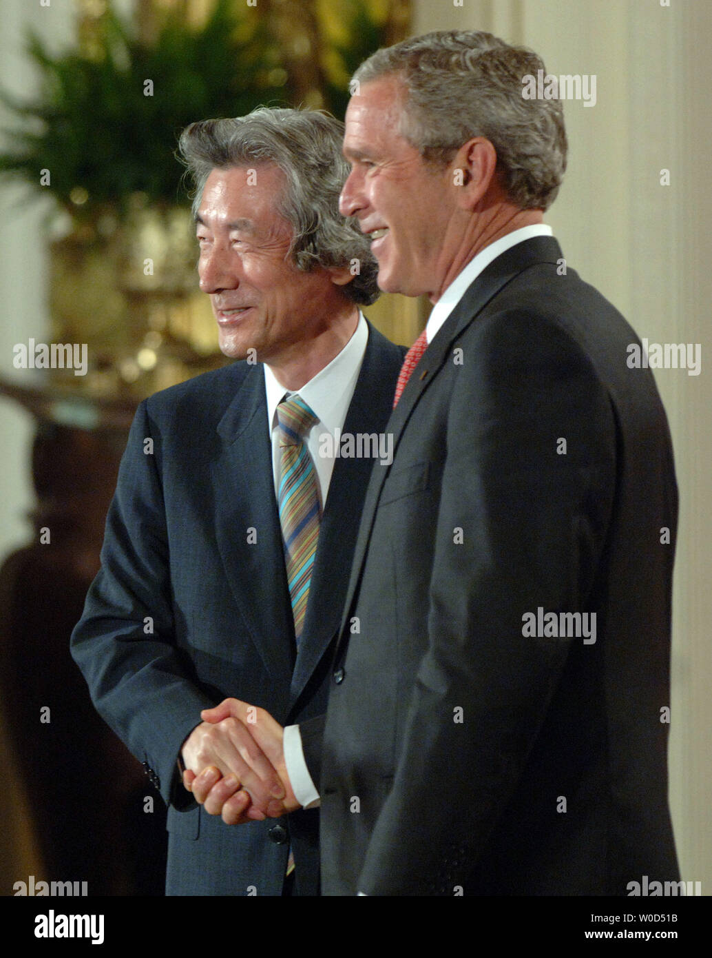 U.S. President George W. Bush and Japanese Prime Minister Junichiro ...