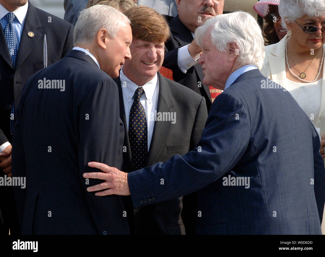 Sen. Orrin Hatch (R-UT) (L), Rep Patrick Kennedy (D-RI) (C) and Sen ...