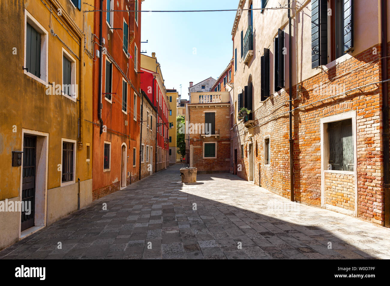 Venice in Italy. Beautiful cozy street. Summer cityscape Stock Photo ...