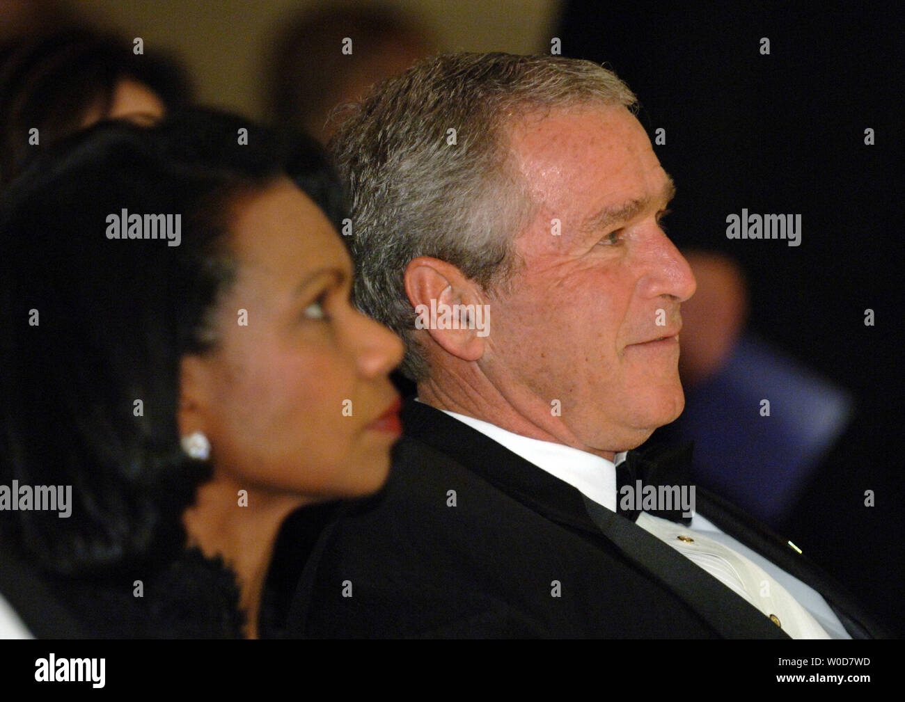 U.S. President George W. Bush and Secretary of State Condoleezza Rice ...