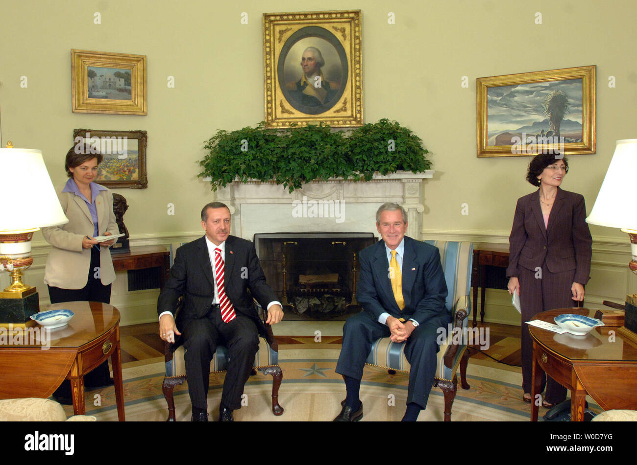 U.S. President George W. Bush met with Turkish Prime Minister Recep ...